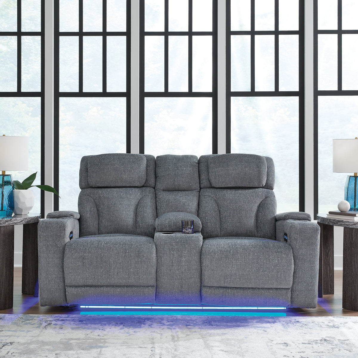 Studio Cave Steel Power Reclining Loveseat with Console – Eve Furniture