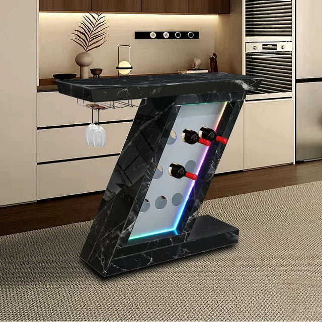Aura Black LED Console Table/Wine Storage – Eve Furniture