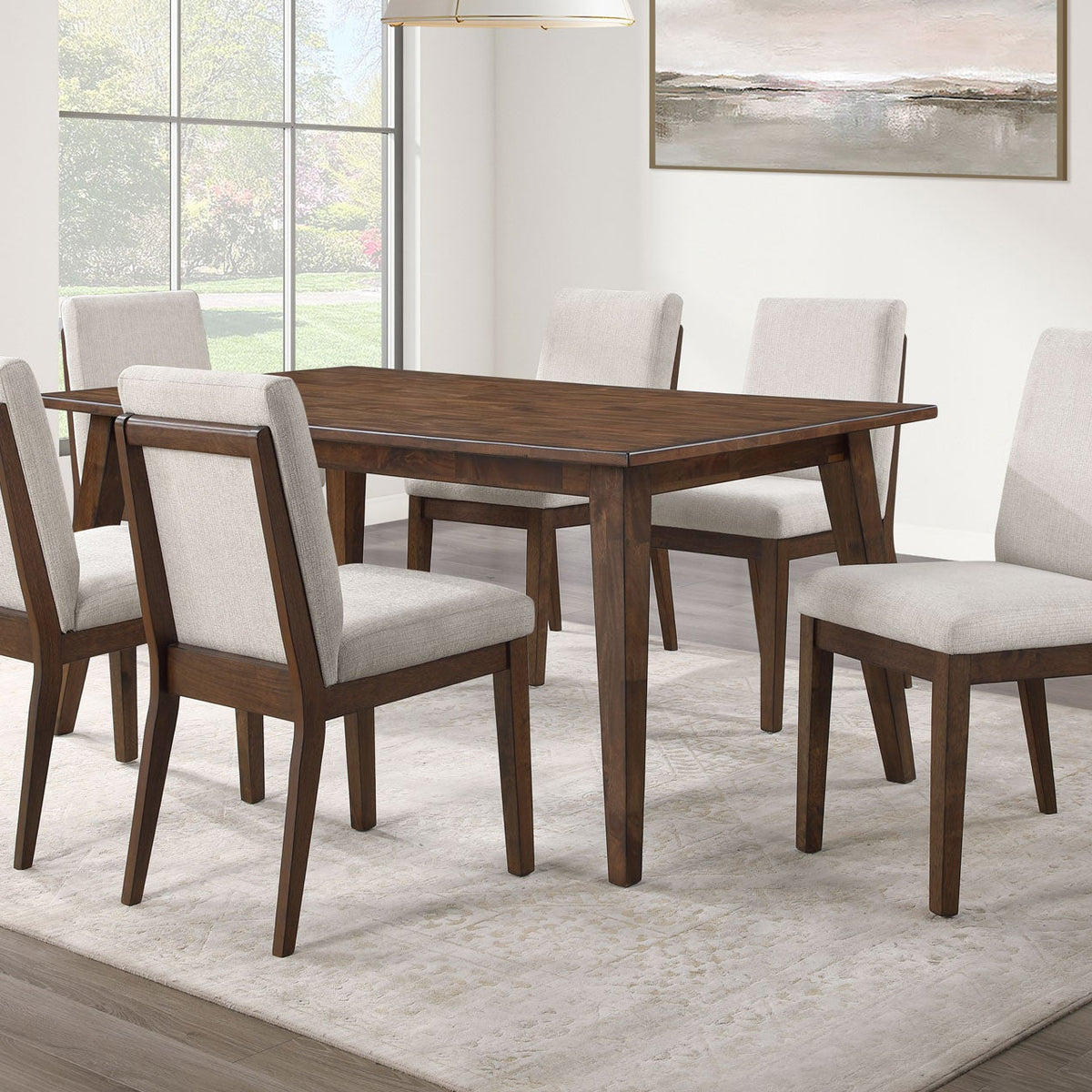 Canton Mocha 7-Piece Upholstered Dining Set - Eve Furniture