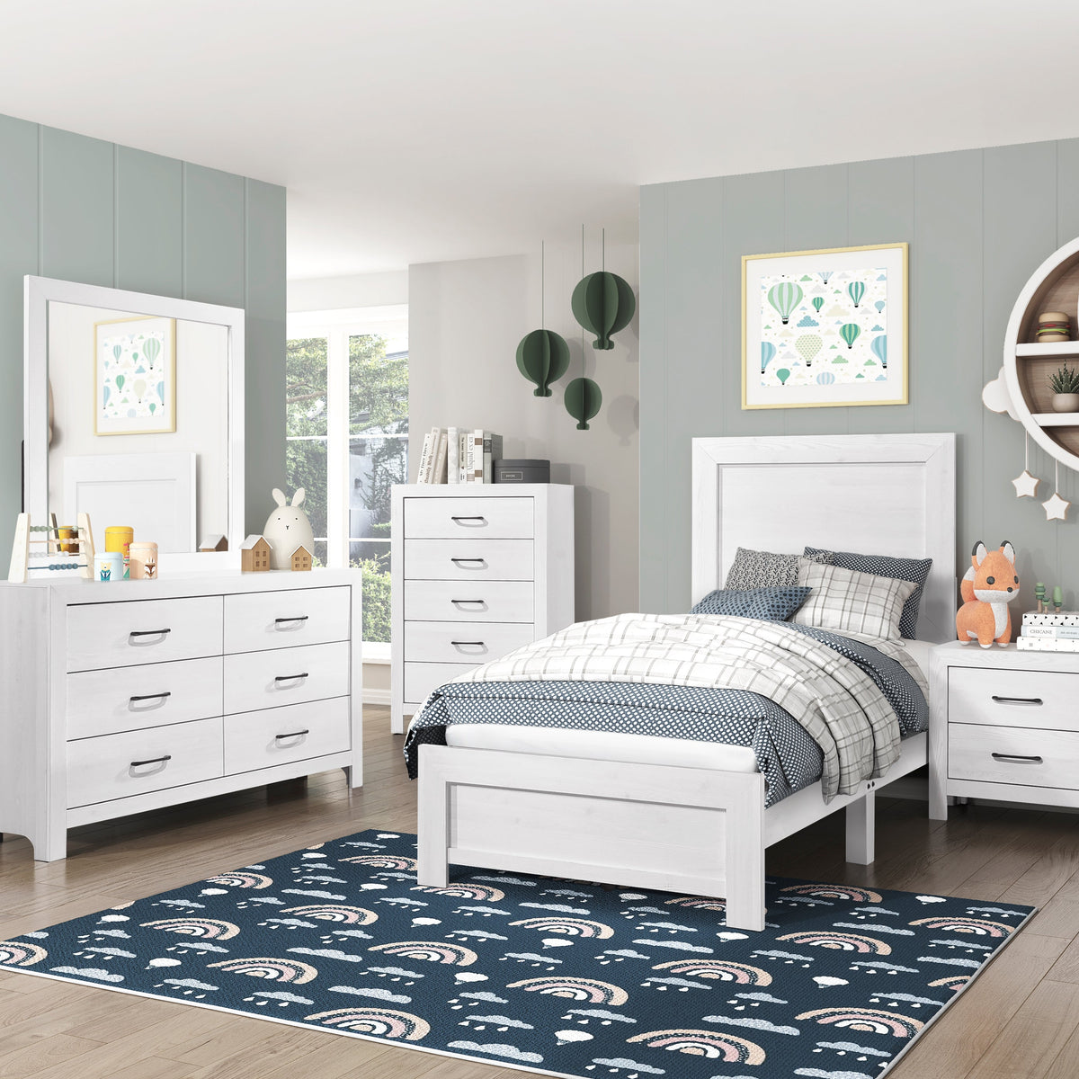 Corbin White Panel Youth Bedroom Set - Eve Furniture