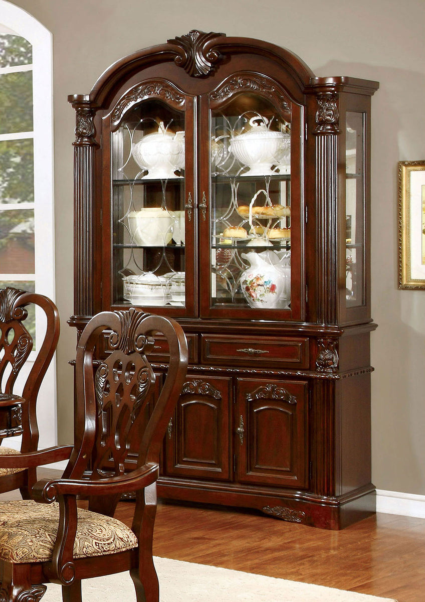 Elana Brown Cherry Hutch & Buffet - Eve Furniture