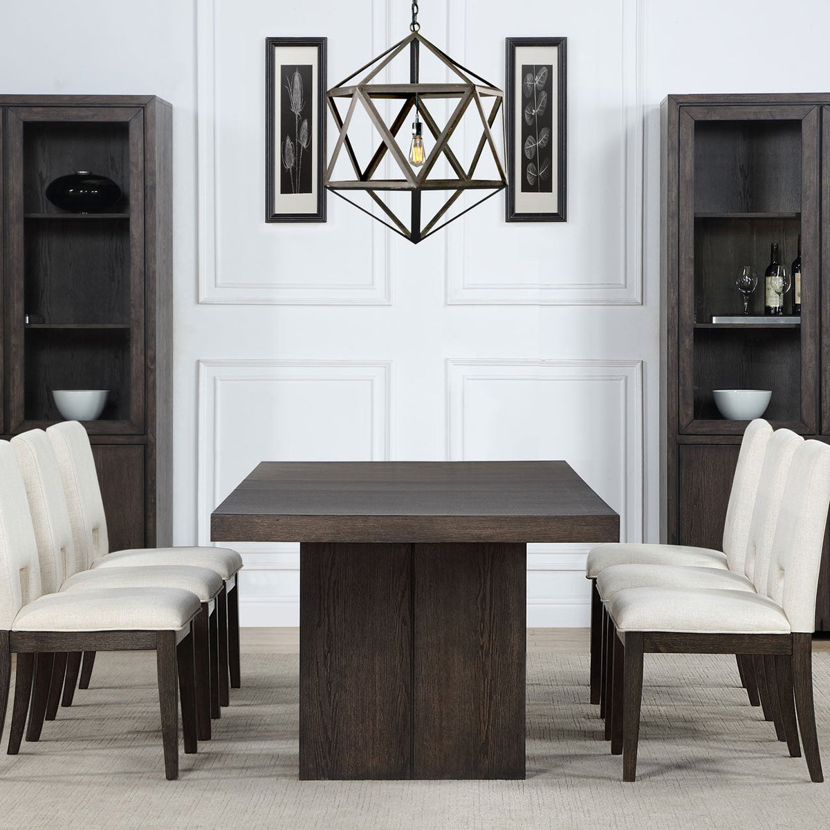 Evan Brown 5-Piece 78-96-inch Dining Set(Table & 4 Side Chairs) - Eve ...