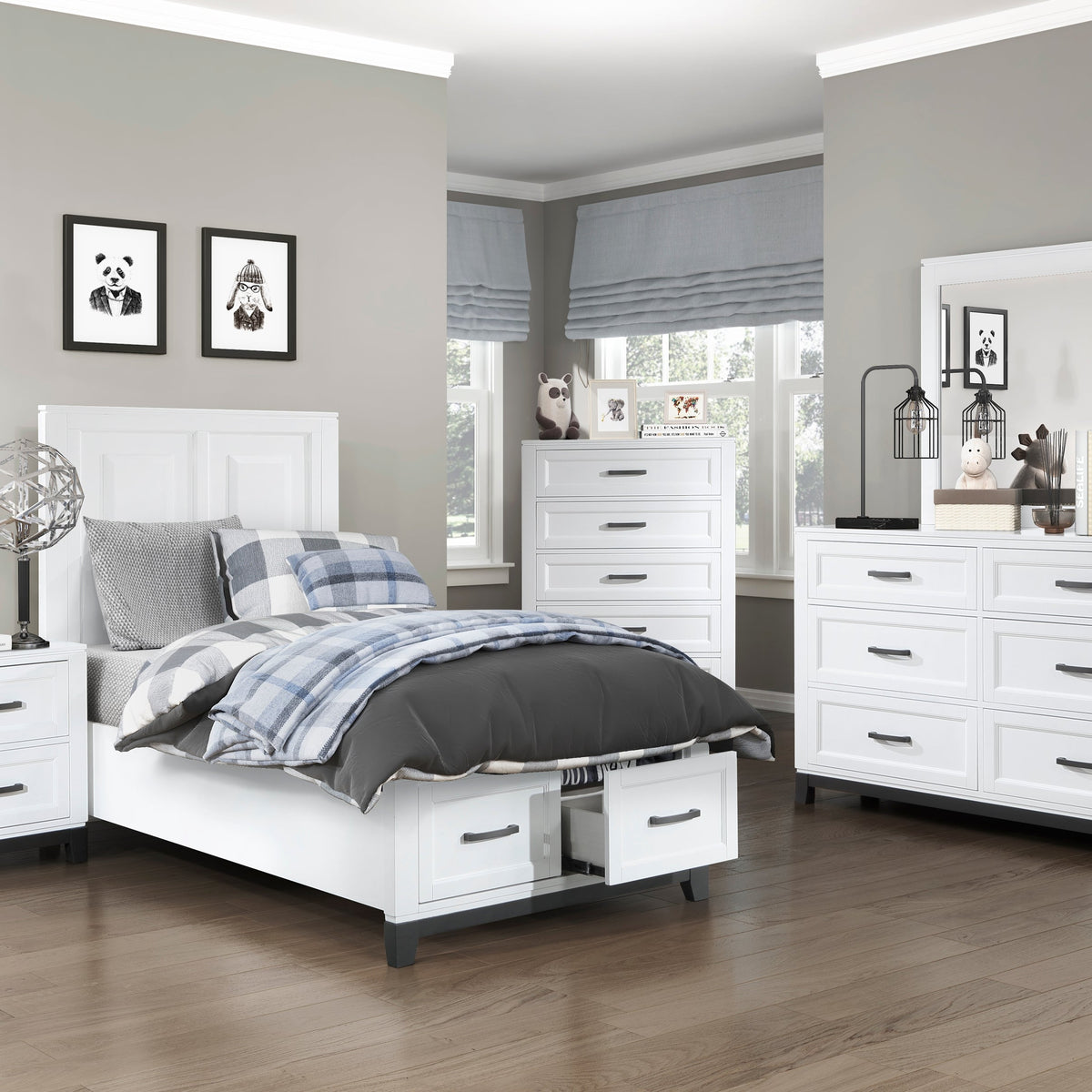Garretson White Storage Platform Youth Bedroom Set-Eve Furniture