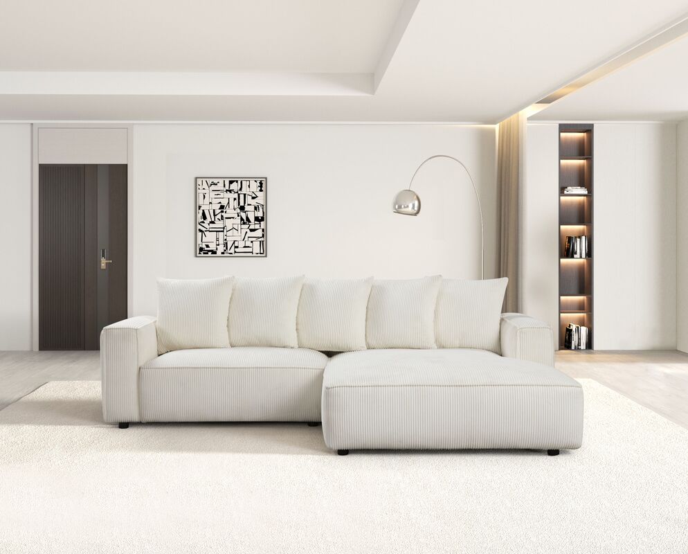 Romeo White RAF Sectional - Eve Furniture