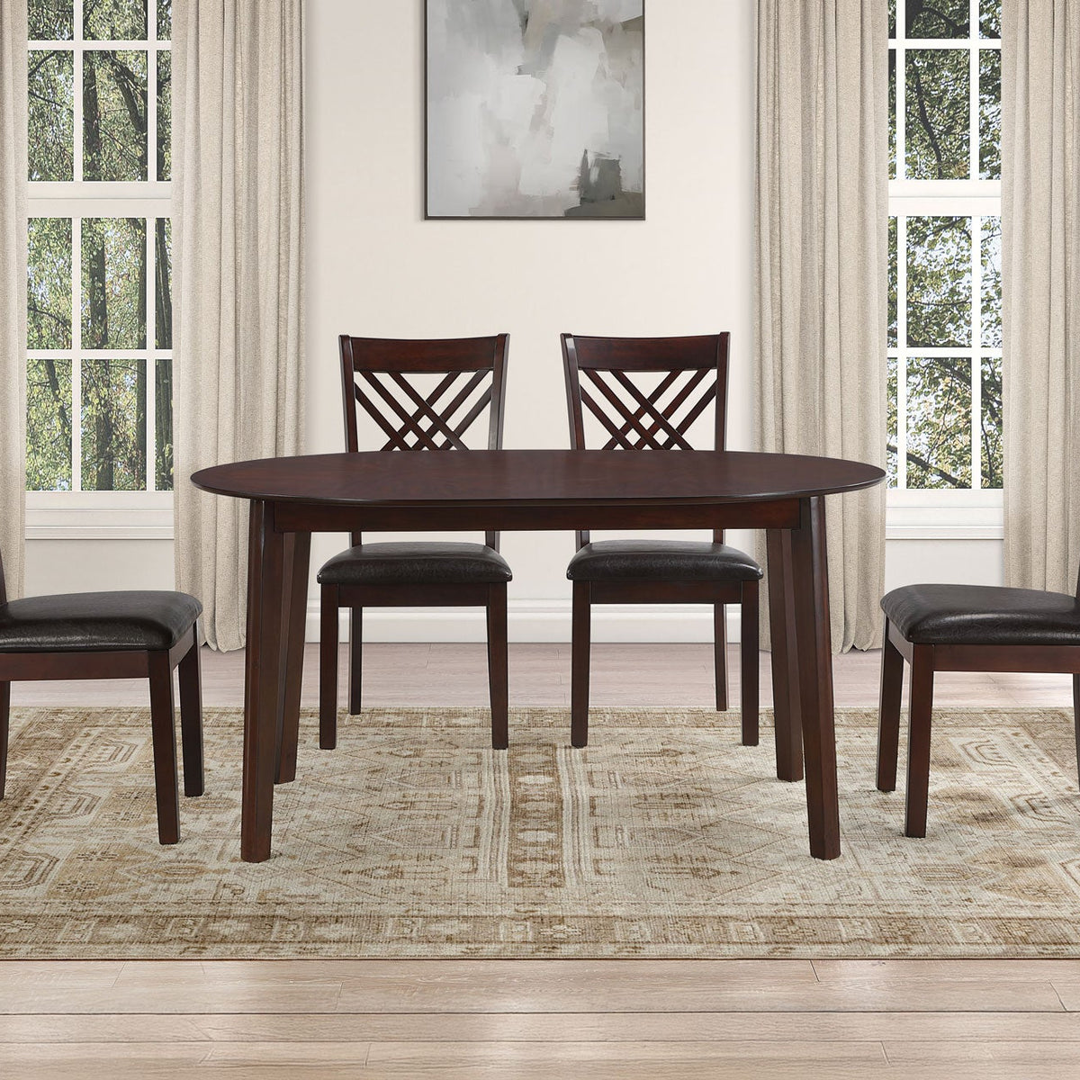 Adrian Espresso Oval Dining Room Set - Eve Furniture