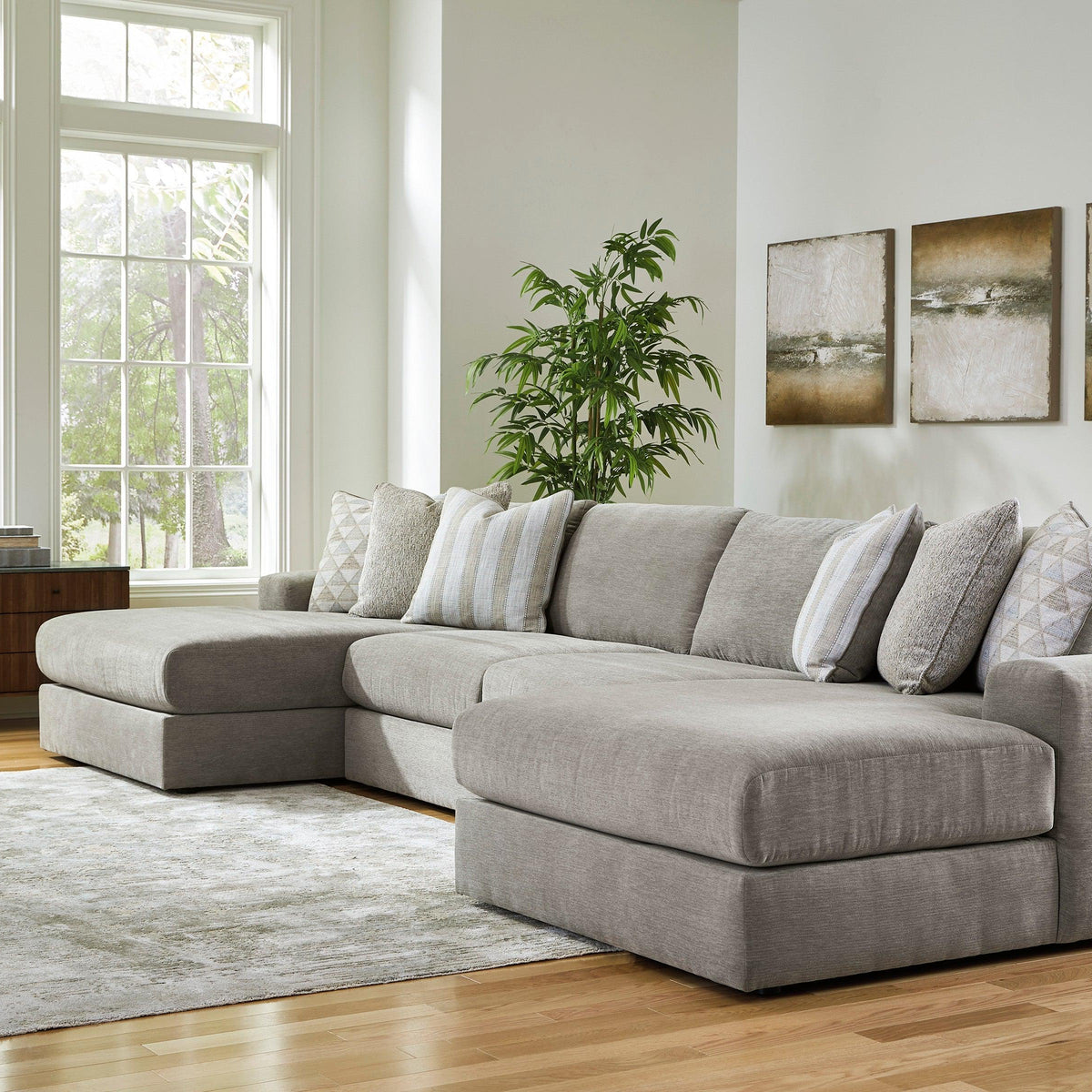 Avaliyah Ash 4-Piece Double Chaise Sectional by Ashley Furniture | Shop ...