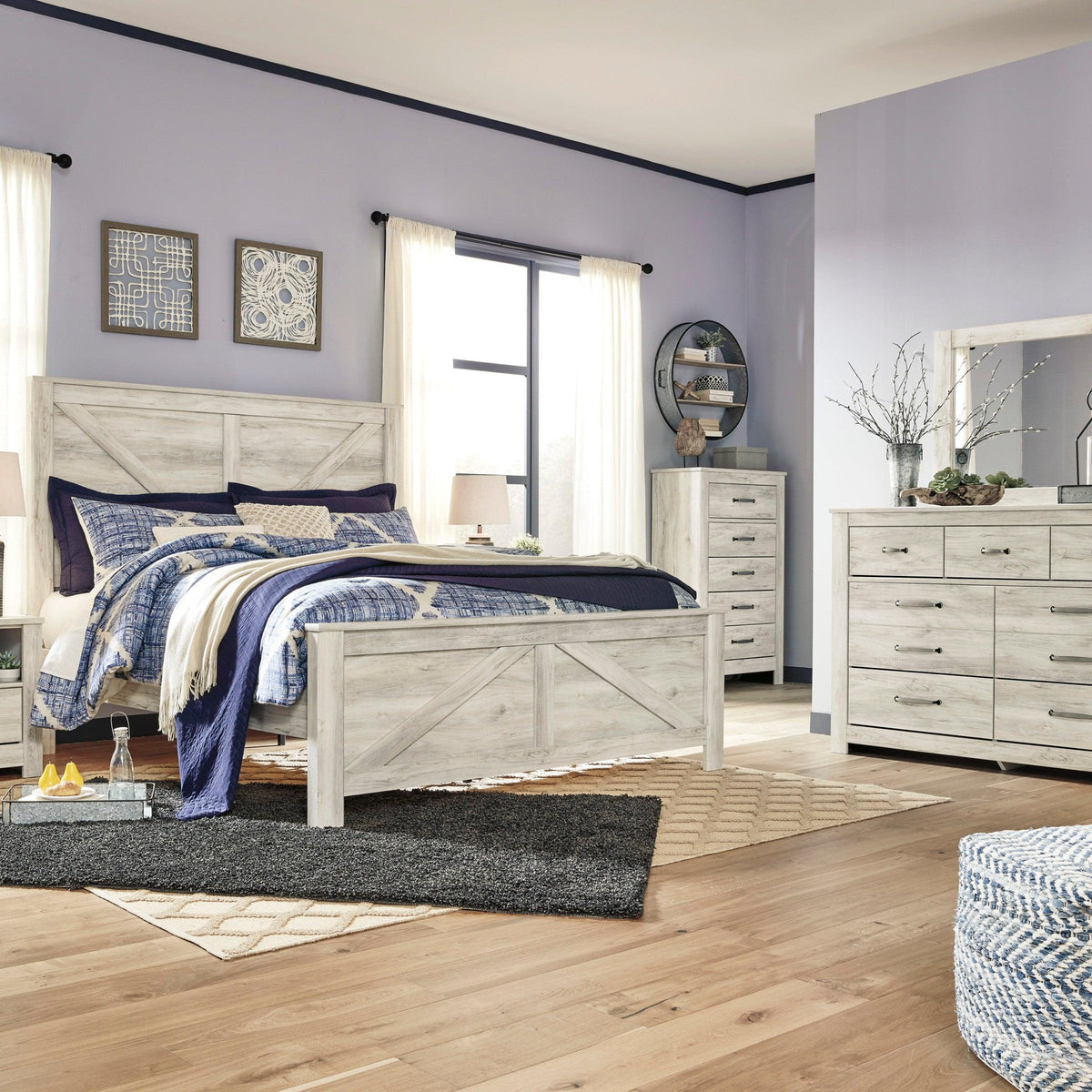 Bellaby Whitewash Crossbuck Panel Bedroom Set by Ashley Furniture ...