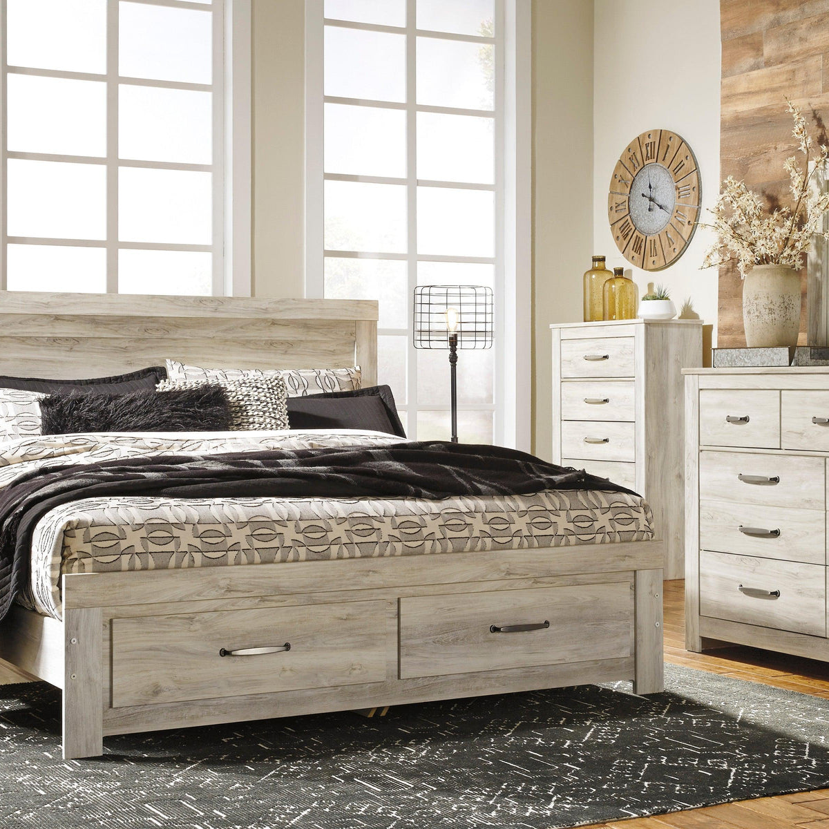 Bellaby Whitewash Footboard Storage Platform Bedroom Set by Ashley ...