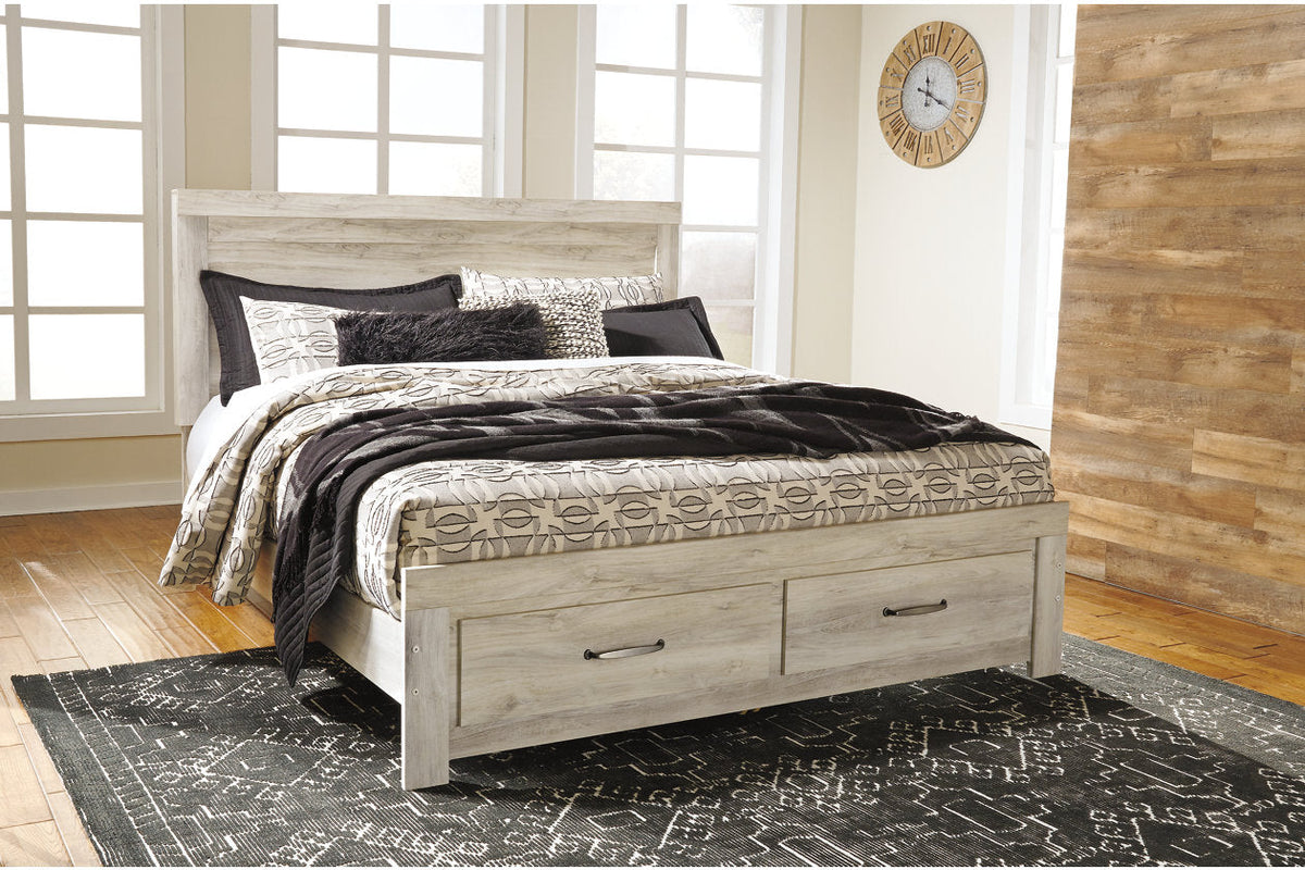 Bellaby Whitewash King Platform Bed with 2 Storage Drawers by Ashley ...
