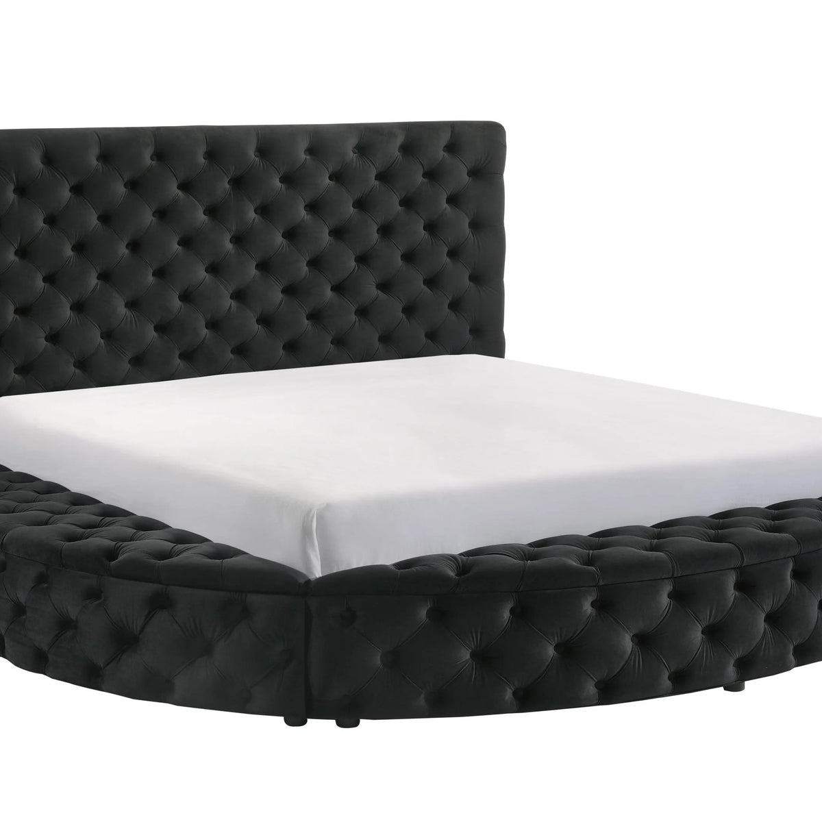 Brigitte Black Queen Upholstered Storage Panel Bed - Eve Furniture