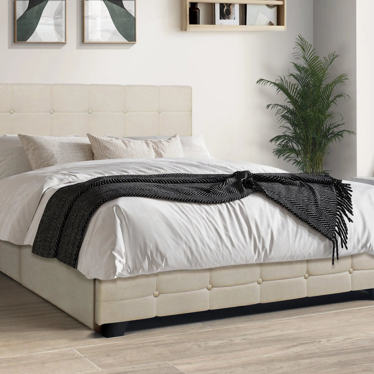 Calm Cabin Beige Full Bed - Eve Furniture