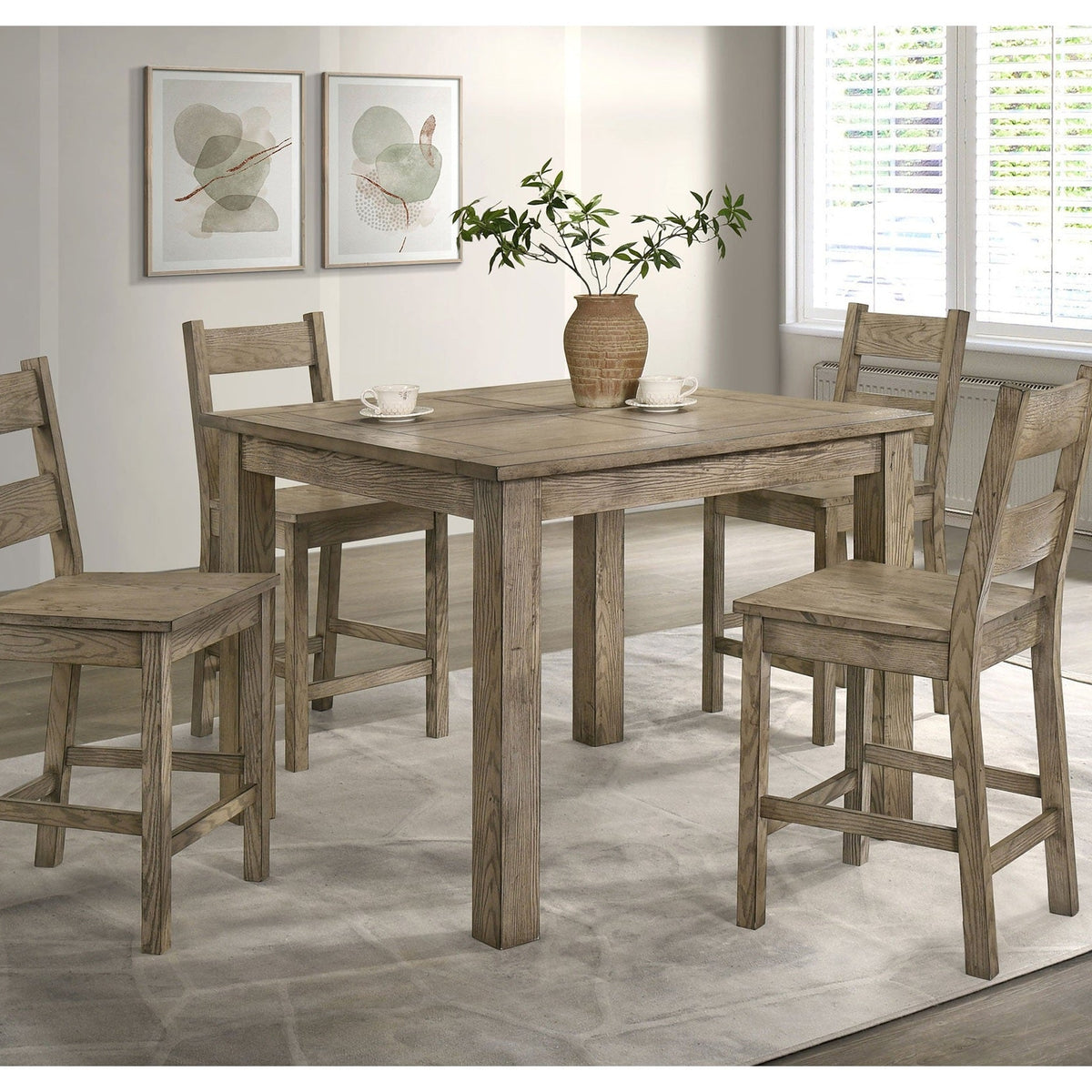 Cardova Vineyard Oak 5-piece Counter Height Dining Table Set - Eve ...