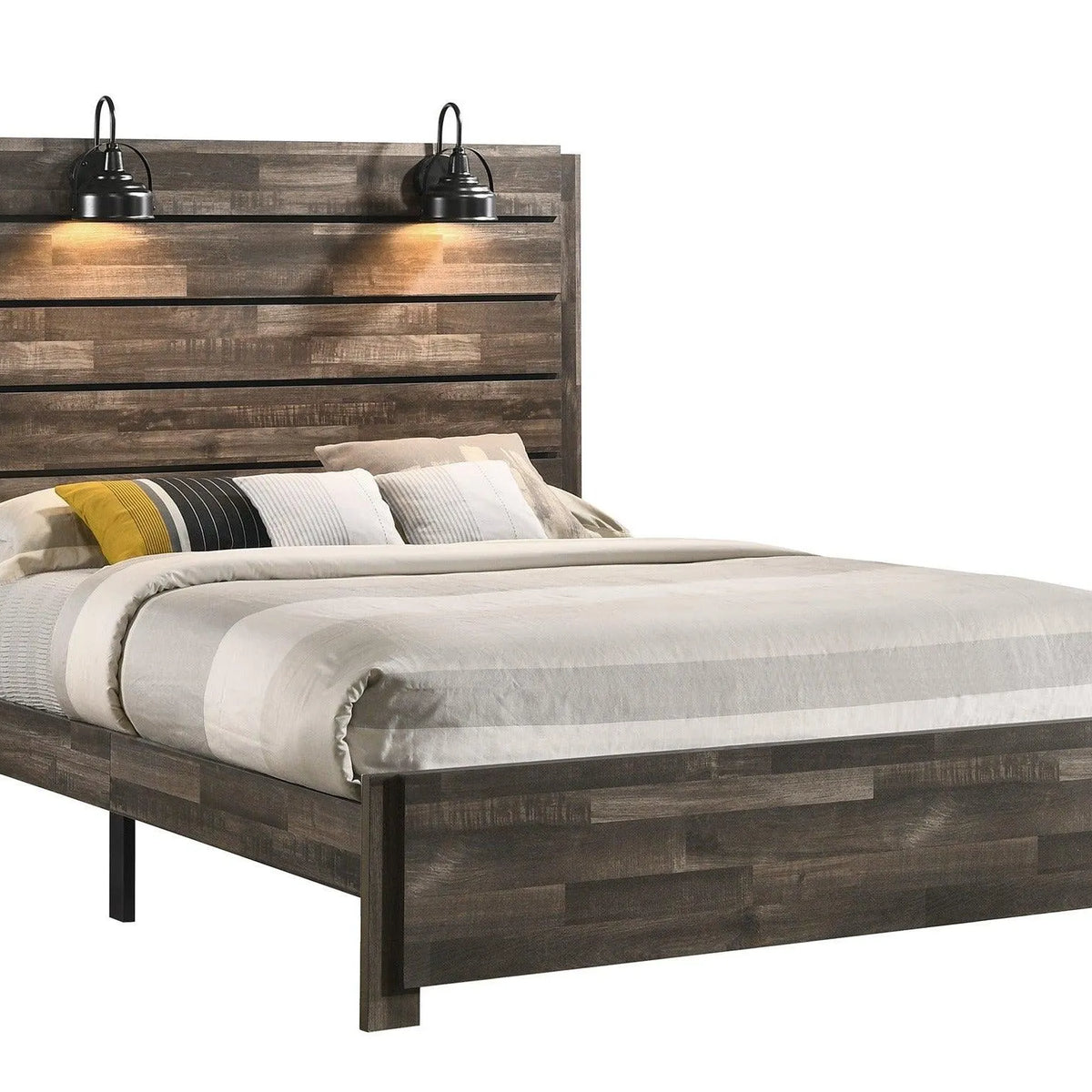 Carter Brown King Platform Bed - Eve Furniture