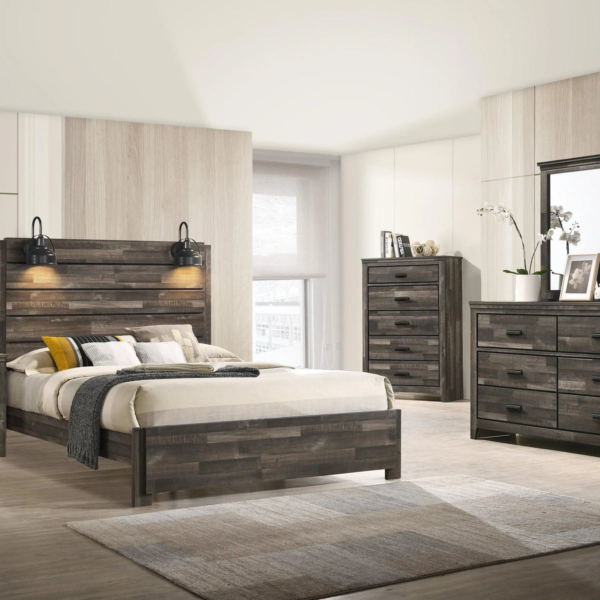 Carter Brown Platform Bedroom Set - Eve Furniture