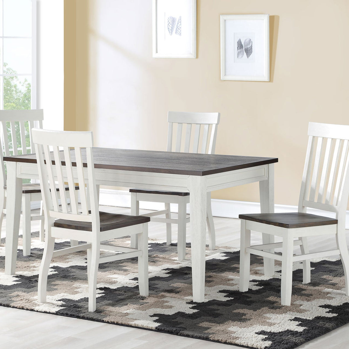 Caylie Ivory/Mocha Dining Room Set - Eve Furniture