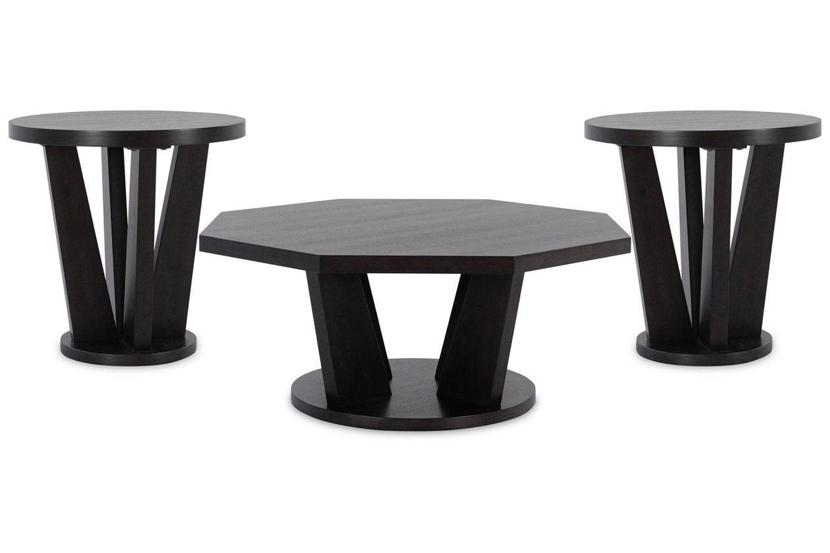Chasinfield Dark Brown Coffee Table and 2 End Tables by Ashley ...