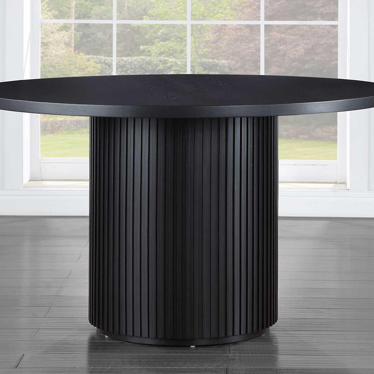 Colvin 52″ Round Dining Table, Black finish - Eve Furniture