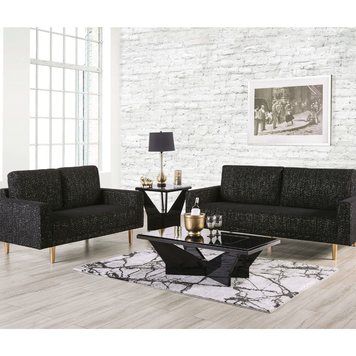 Elverum Black Sofa & Loveseat – Eve Furniture
