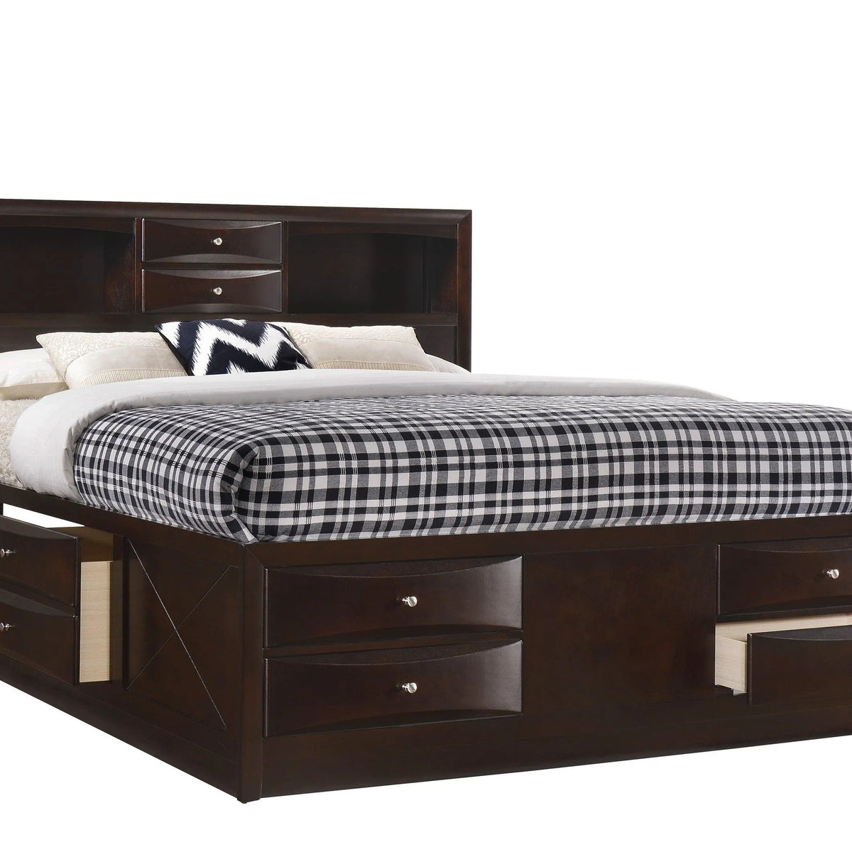 Emily Dark Cherry King Storage Platform Bed - Eve Furniture