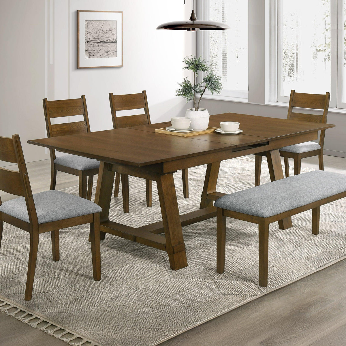 Everly Brown Dining Set - Eve Furniture