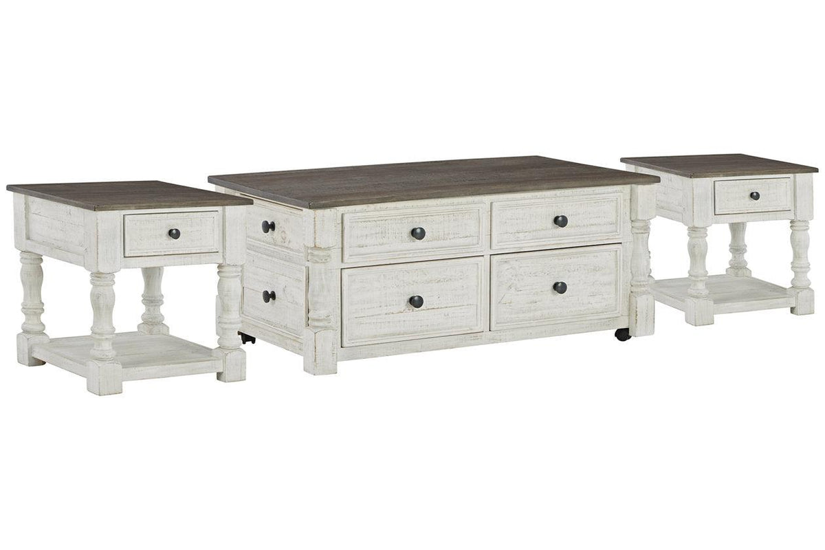 Havalance White/Gray Lift Top Coffee Table and 2 End Tables by Ashley ...