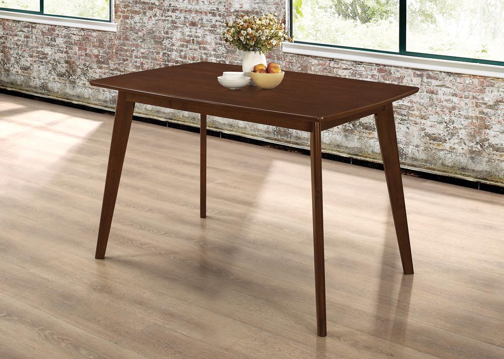 Kersey Chestnut Dining Table with Angled Legs - Eve Furniture