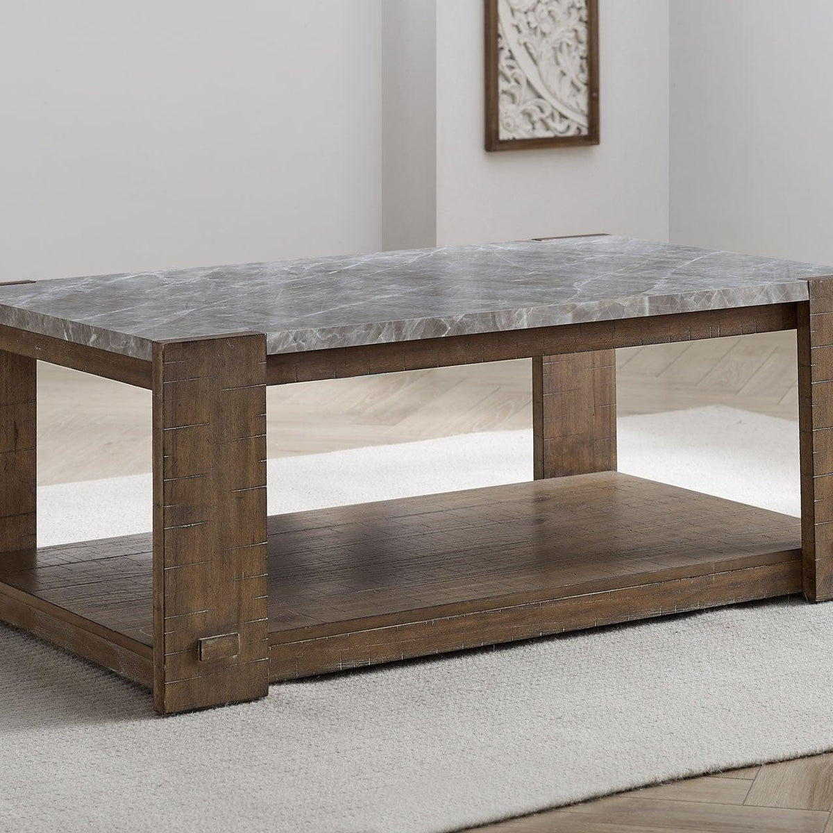 Libby Sintered Stone Coffee Table w/Casters - Eve Furniture