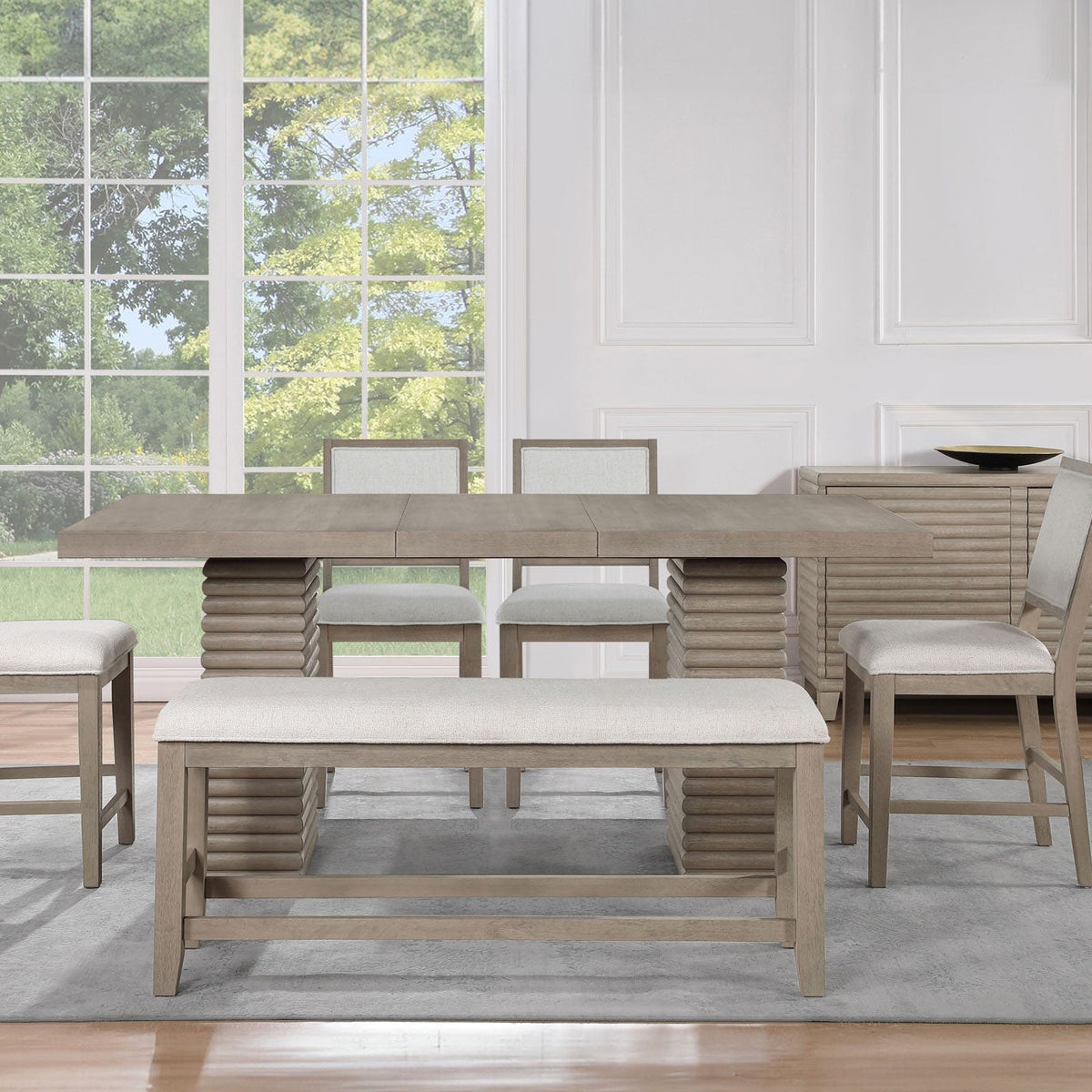Lily Greige Counter Height Dining Set - Eve Furniture