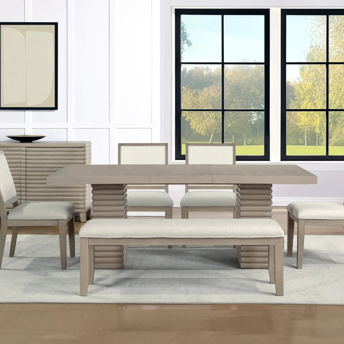 Lily Greige Dining Room Set - Eve Furniture