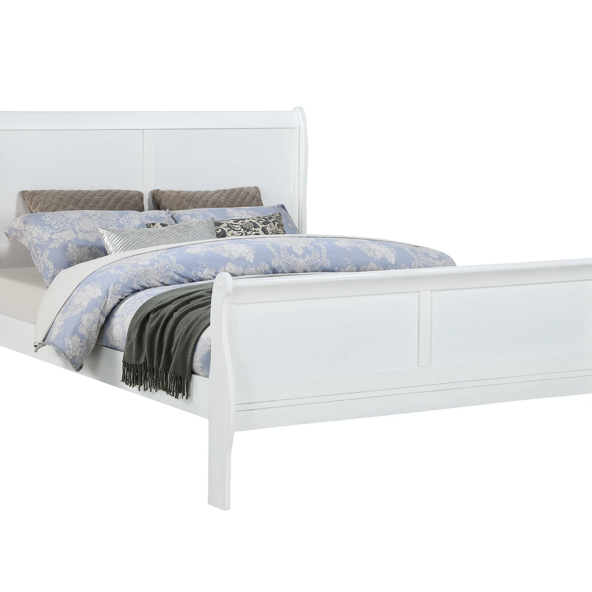 Louis Philip White King Sleigh Bed - Eve Furniture