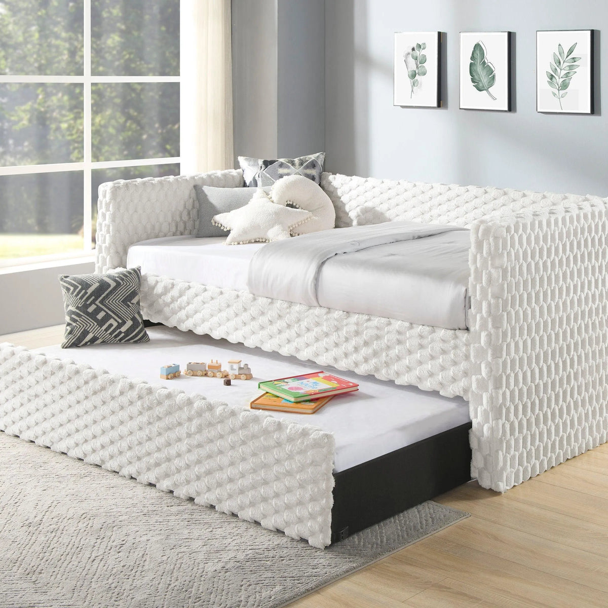 Molly Whote Dove Twin Daybed with Trundle - Eve Furniture