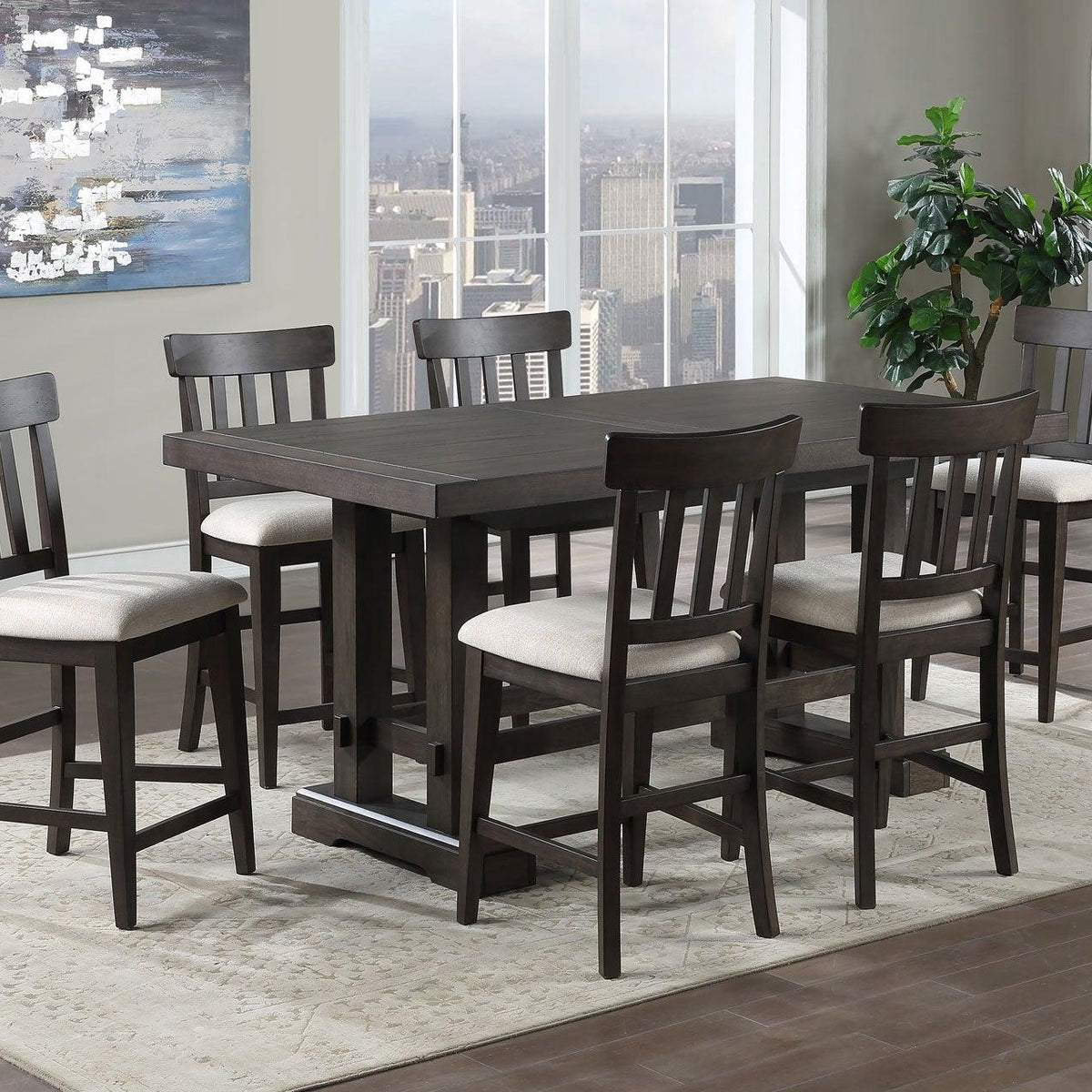Napa 5-Piece Counter Dining Set(Counter Table & 4 Counter Chairs ...