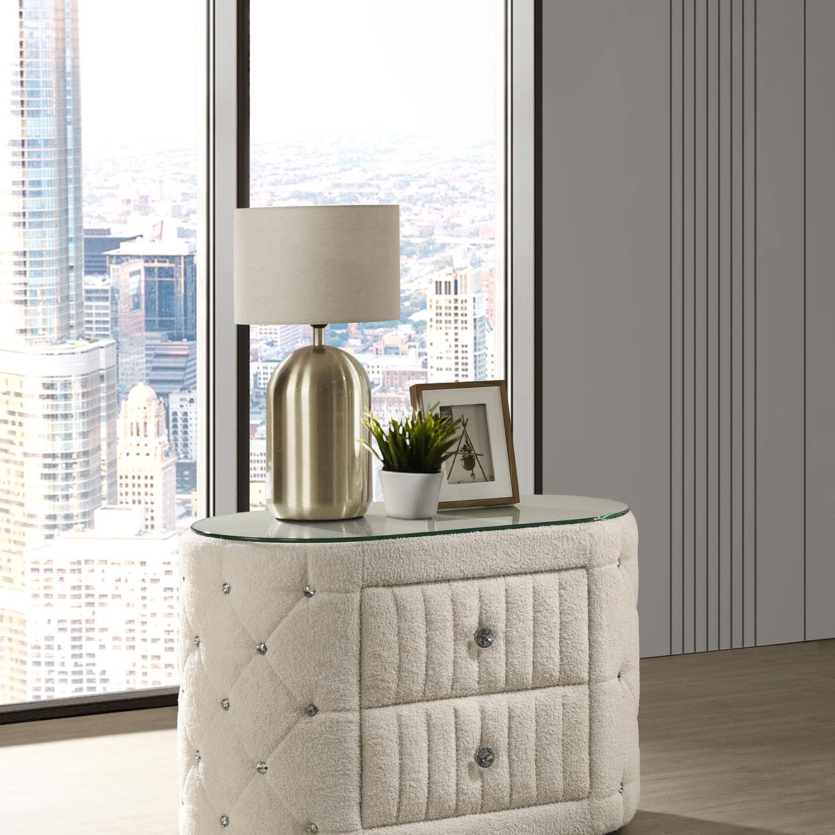 Sonya Ivory 2-Drawer Nightstand - Eve Furniture
