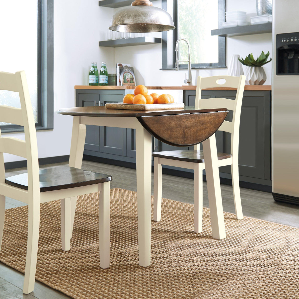 Woodanville Cream/Brown 3-Piece Drop Leaf Dining Set by Ashley ...